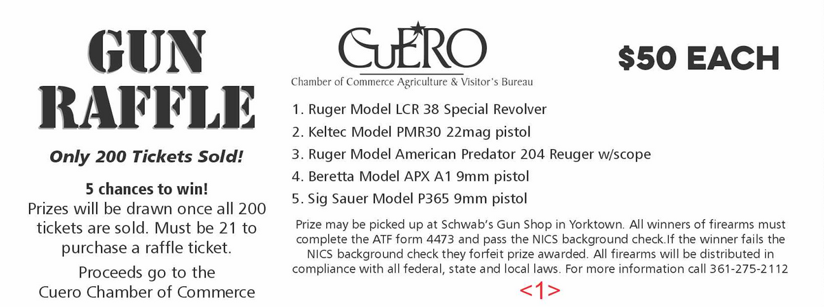 Gun Raffle – Cuero Chamber of Commerce